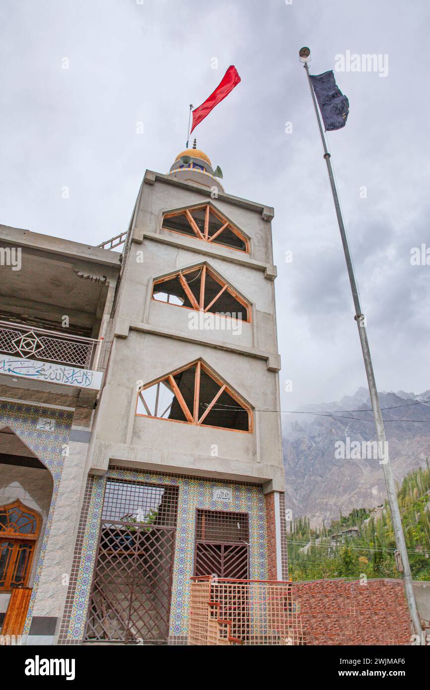 Shia mosque in village Ganish (Ganesh) near Karimabad in Hunza valley ...