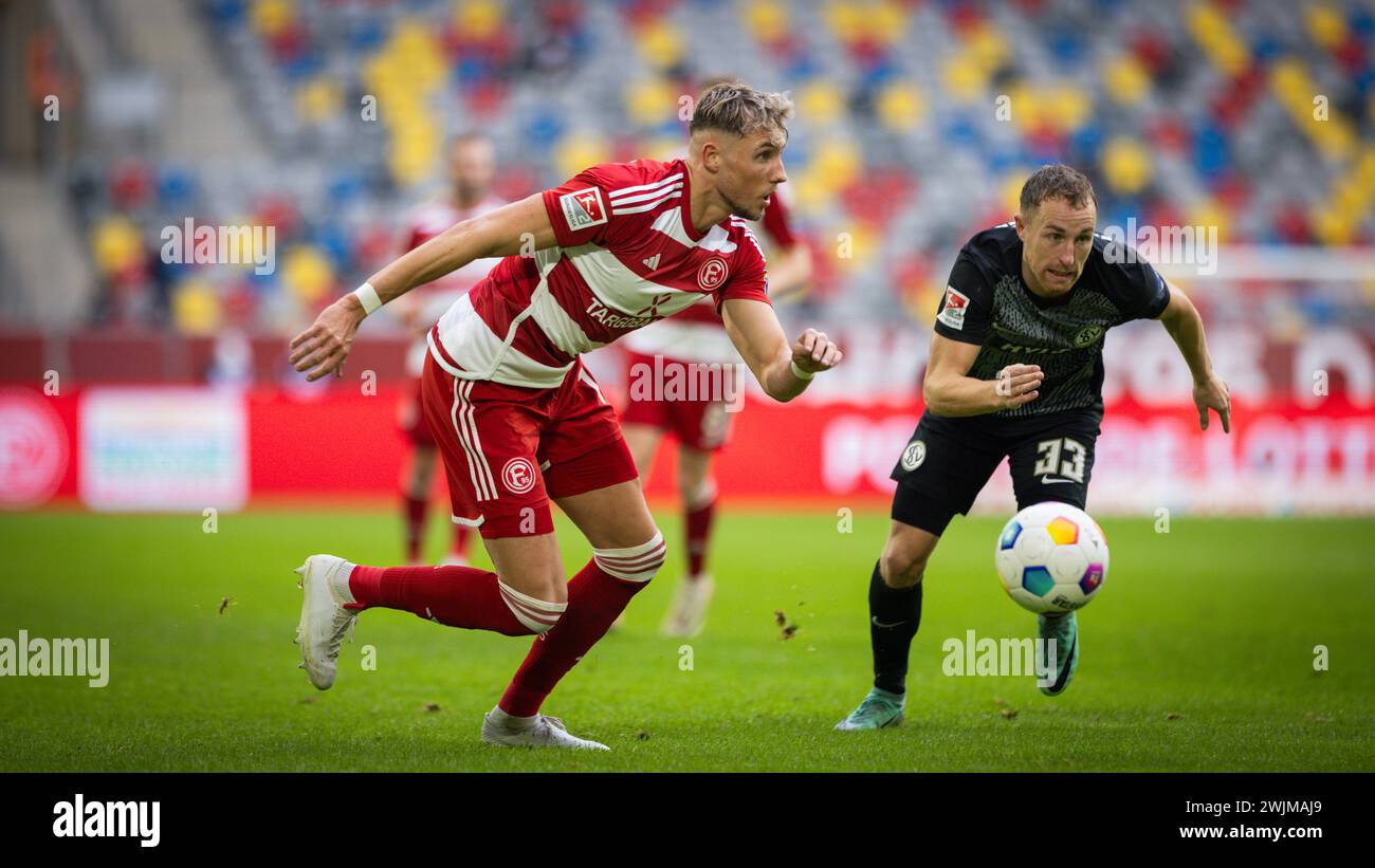Duesseldorf, Germany. 10th Feb 2024. Jona Niemiec (F95) Fortuna Düsseldorf - SV Elversberg 10.02 ...