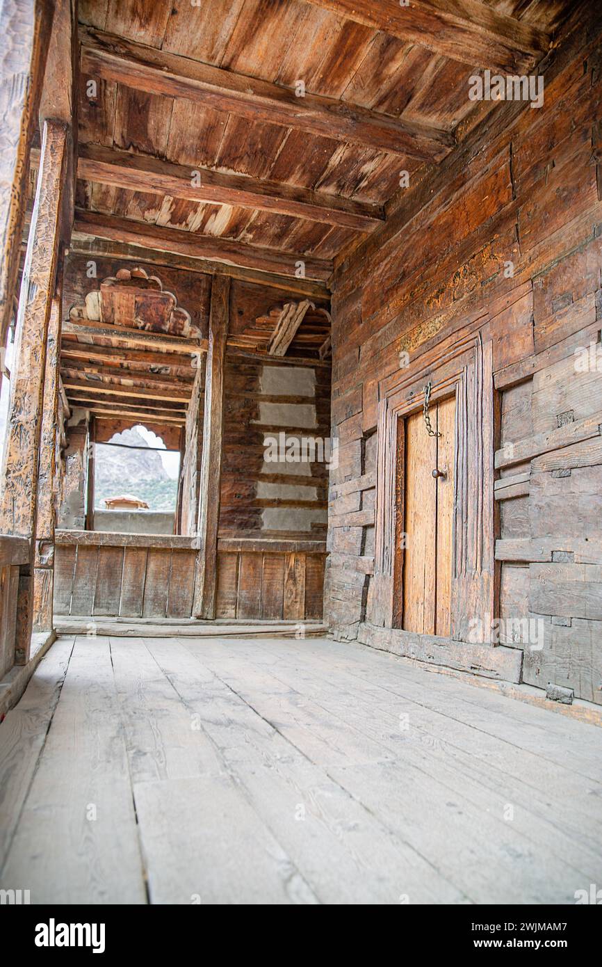 Old wooden carved building architecture in Ganish (Ganesh) village in ...