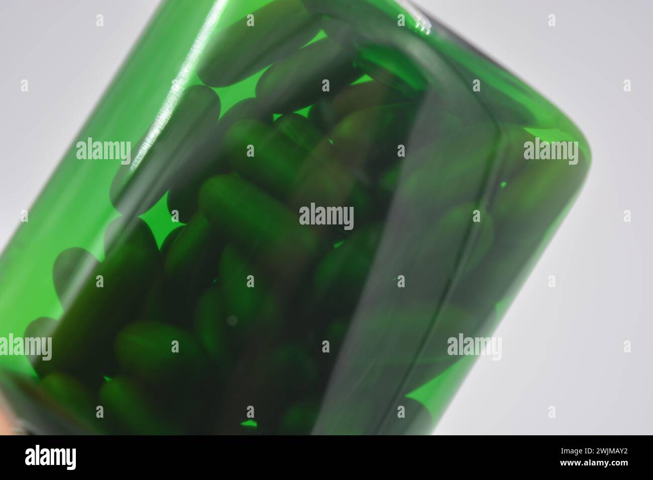 Medicine, pills, medicines, green jar with expensive vitamins filled ...