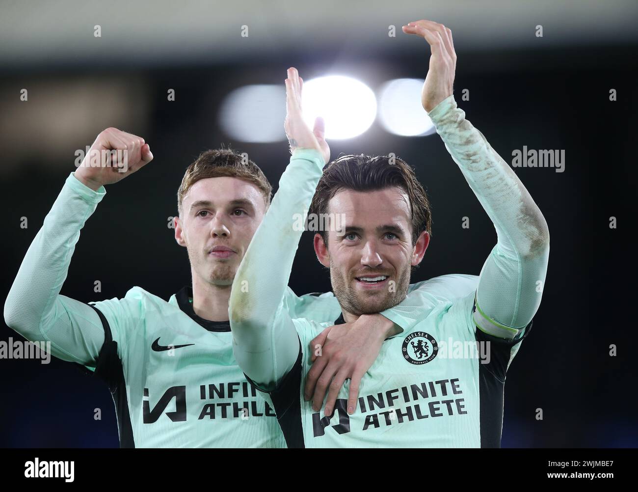 Cole Palmer of Chelsea celebrates with Ben Chilwell of Chelsea after ...
