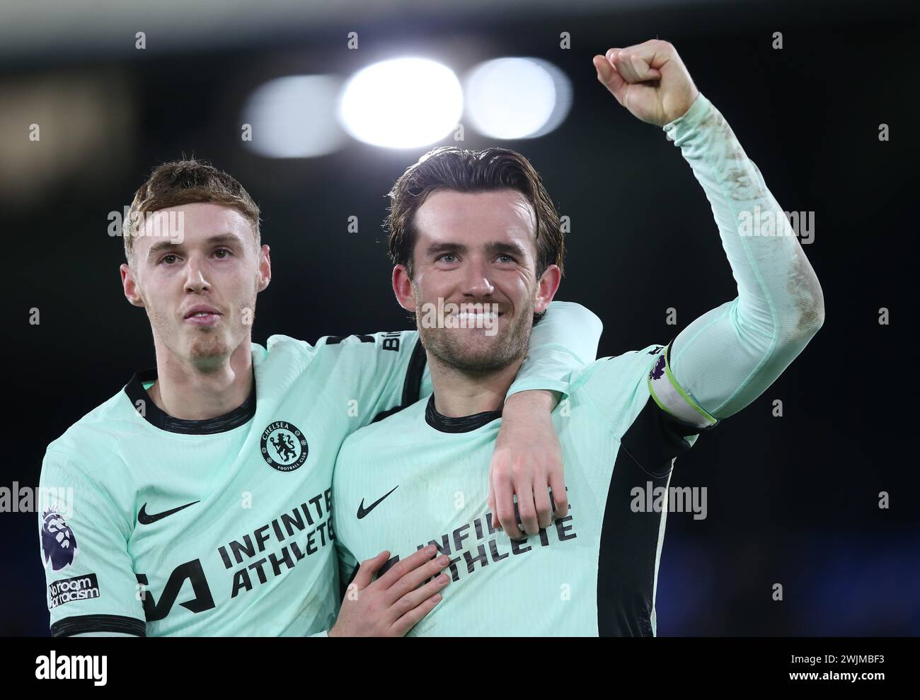 Cole Palmer of Chelsea celebrates with Ben Chilwell of Chelsea after ...