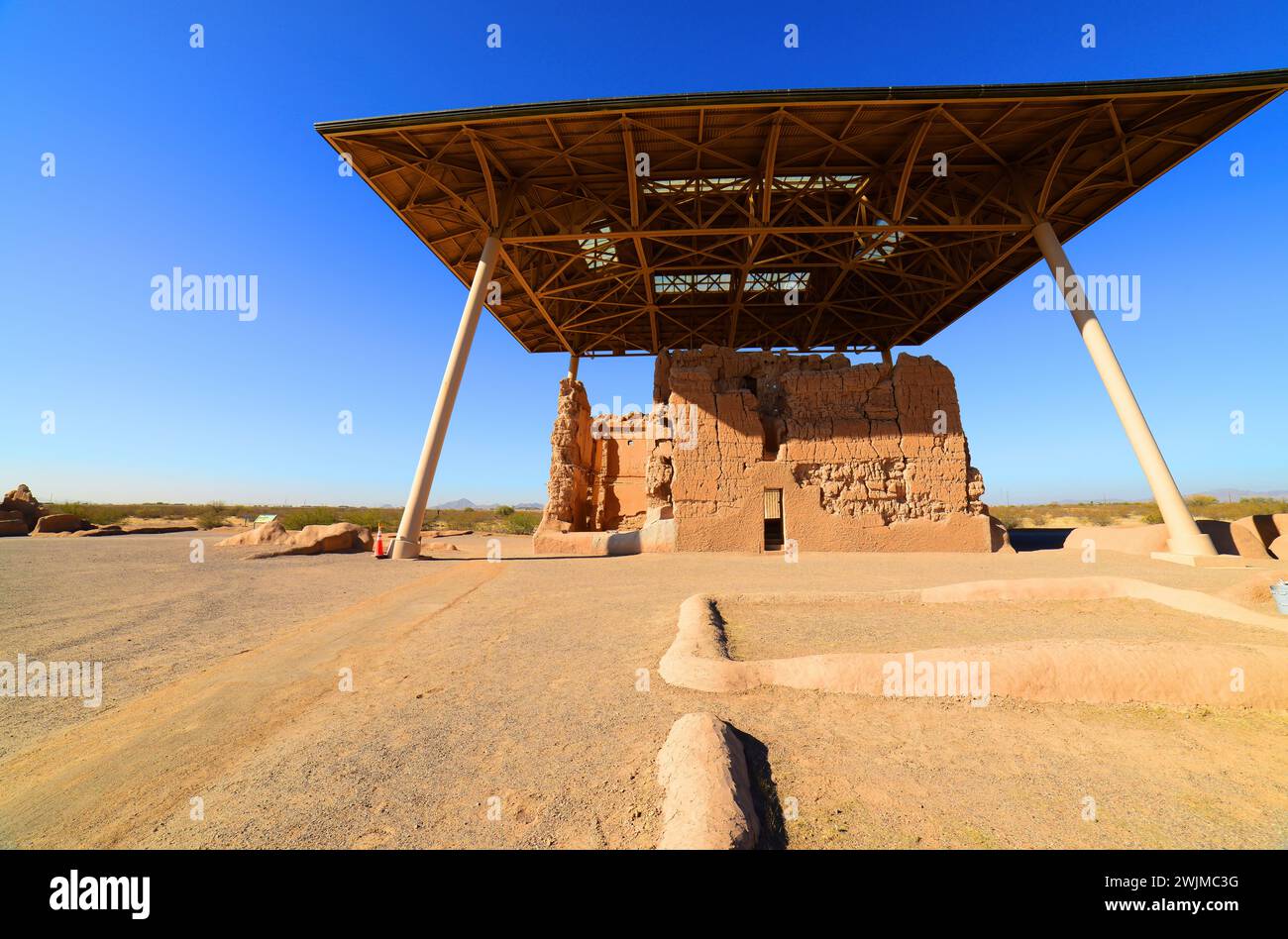 Ancient Casa Grande Ruins National Monument of the Pre-columbian ...