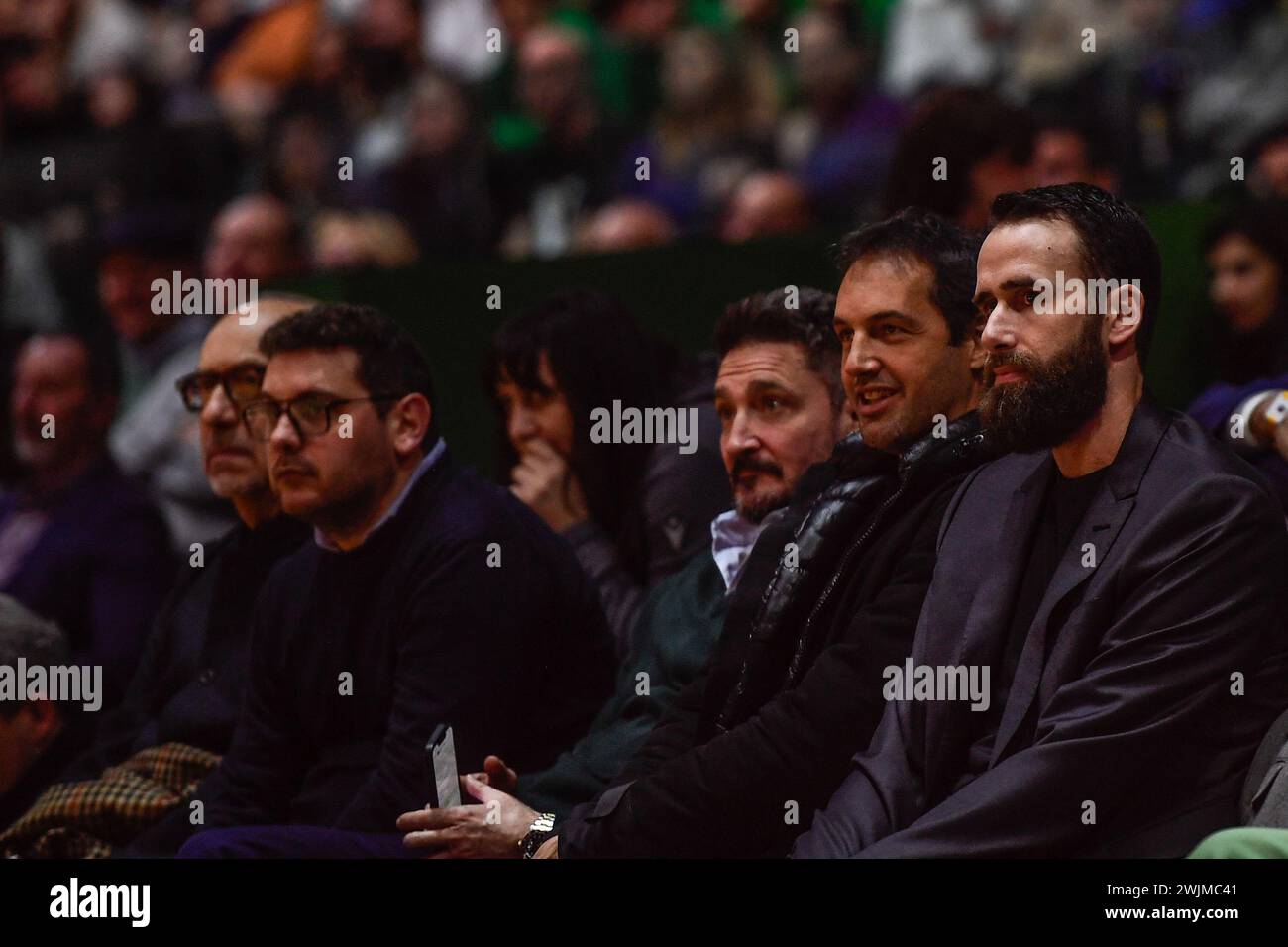 former basketball player Luigi Datome attends the match between Virtus ... former basketball player Luigi Datome attends the match between Virtus ...