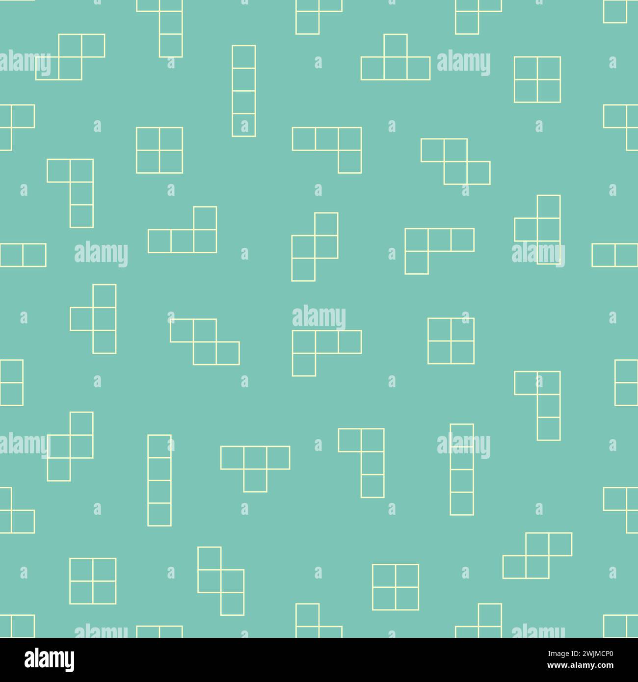 Seamless, simple pattern from tetris game cubes. Vector illustration ...