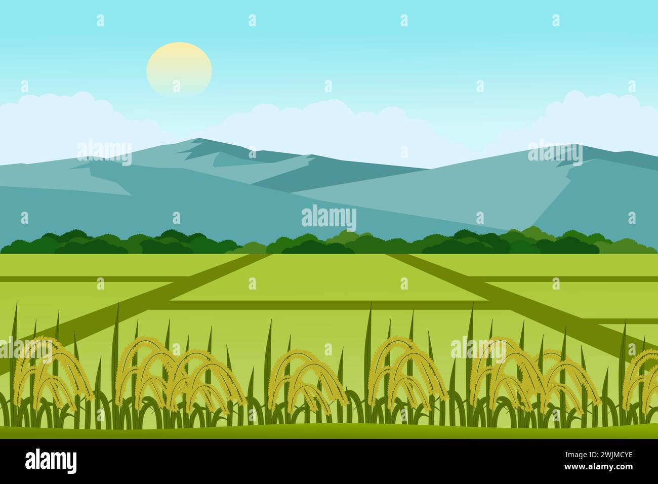 Paddy field illustration hi-res stock photography and images - Alamy