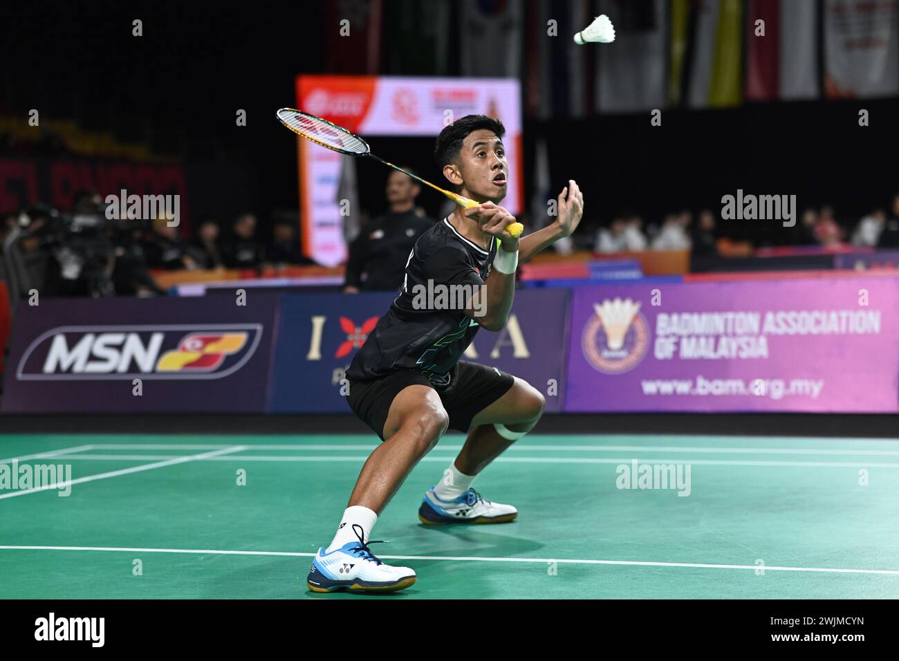 Shah Alam, Malaysia. 16th Feb, 2024. Alwi Farhan of Indonesia competes ...