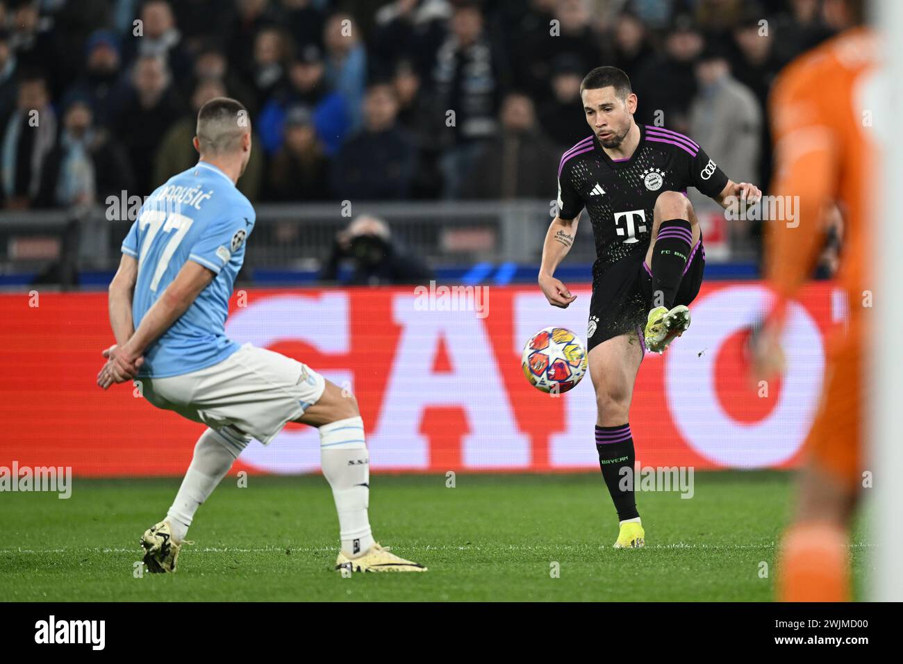 Raphael Guerreiro (Bayern)Adam Marusic (Lazio) during the UEFA ...