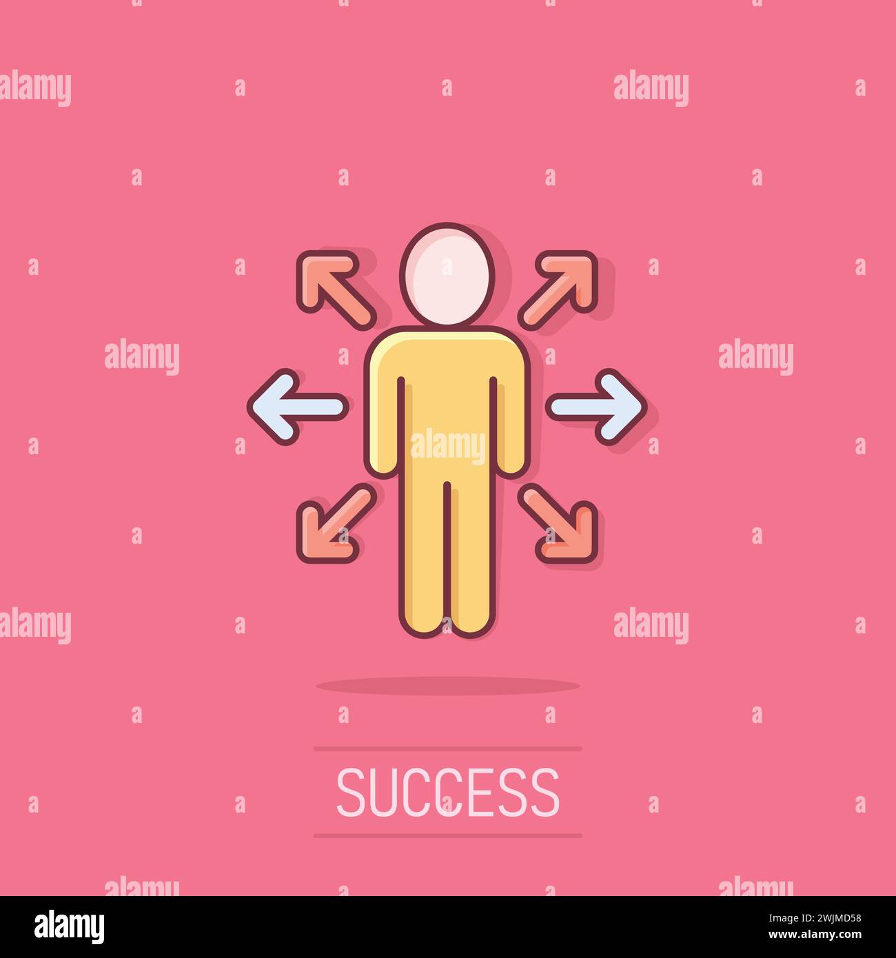 Mind awareness icon in comic style. Idea human cartoon vector ...