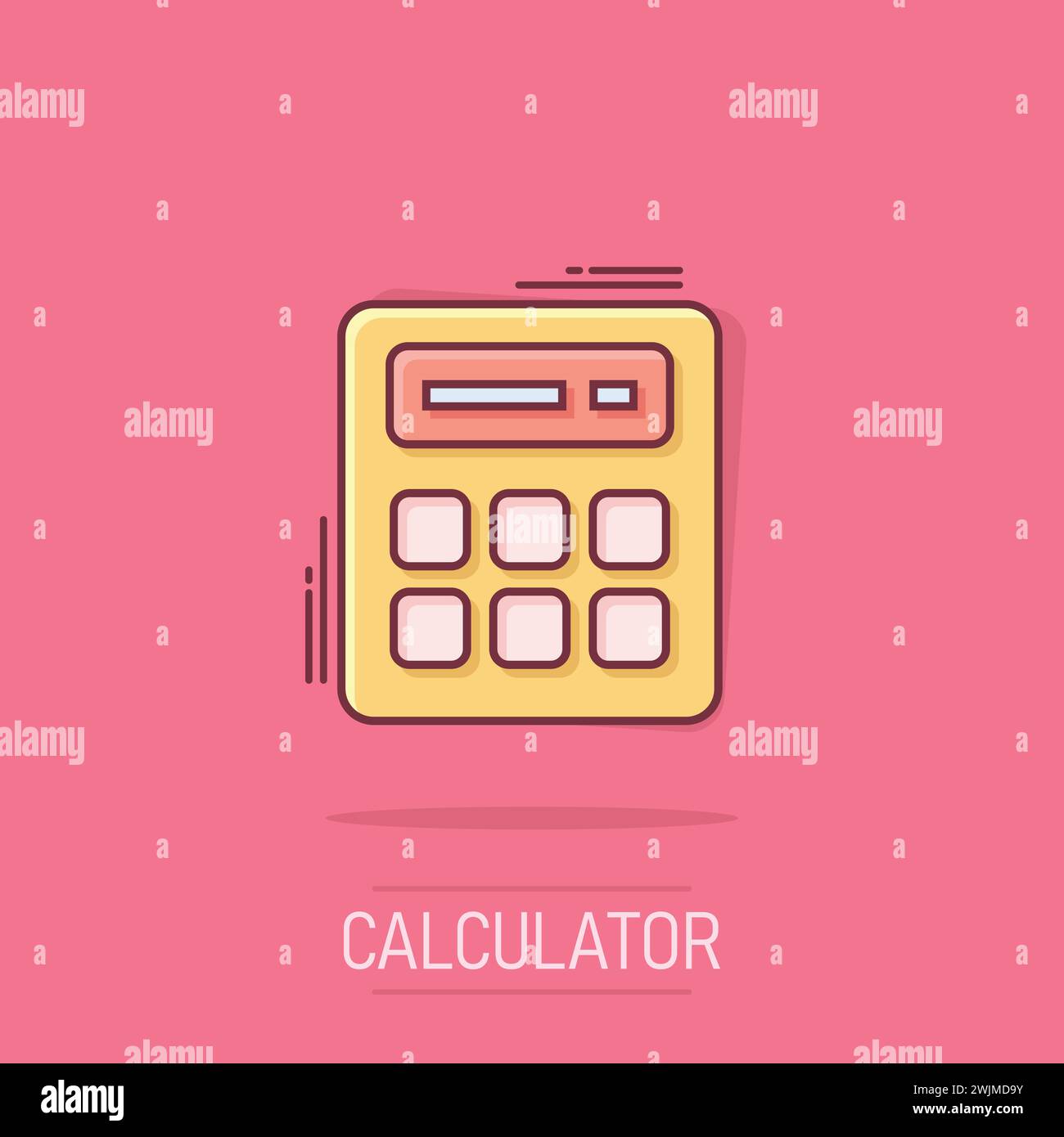 Calculator icon in comic style. Calculate cartoon vector illustration ...