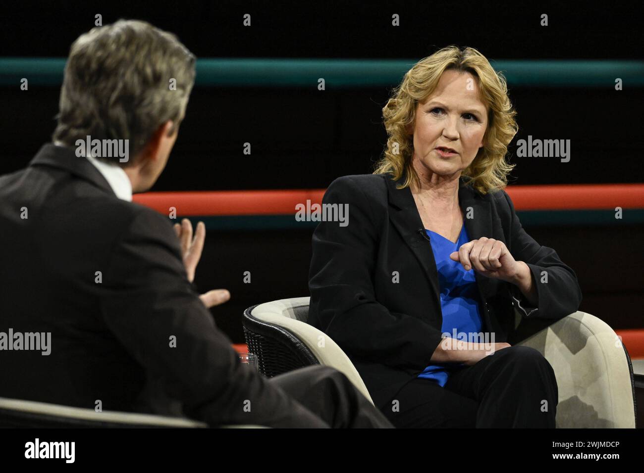 Markus Lanz und Steffi Lemke 02/24 her Markus Lanz mit Steffi Lemke am 15. Februar 2024 in ...