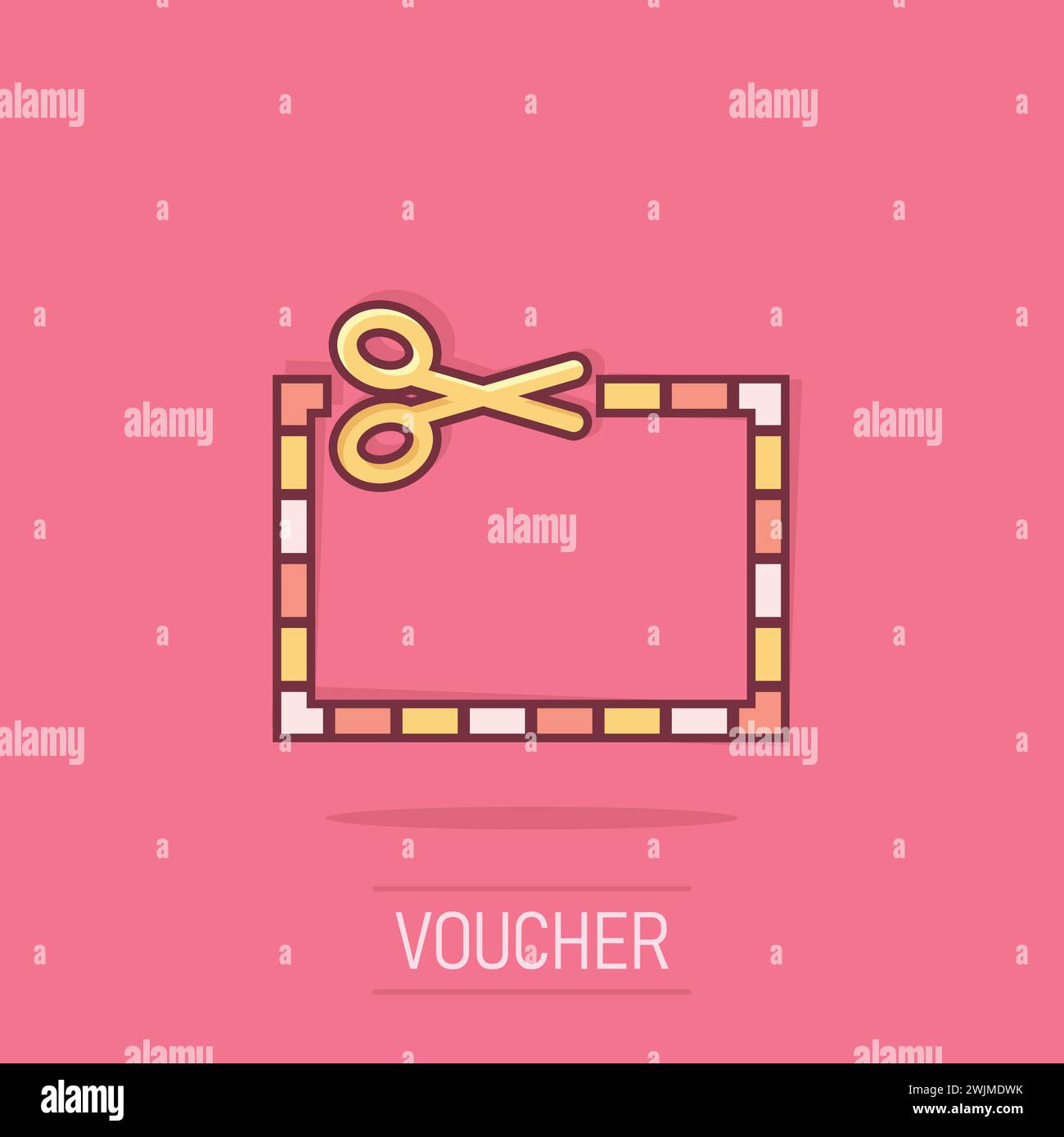 Blank coupon voucher cut lines hi-res stock photography and images - Alamy