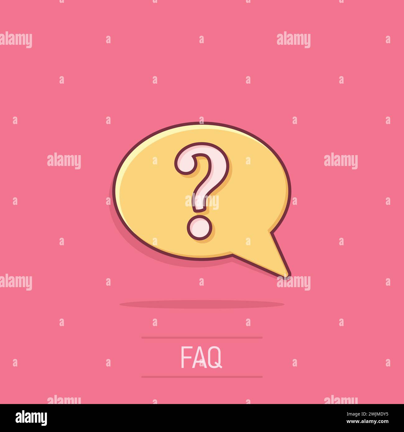 Question mark icon in comic style. Discussion speech bubble cartoon ...