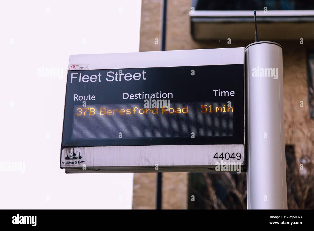 Modern Bus Stop on Fleet Street in Brighton, England, UK, Feb 2024 ...