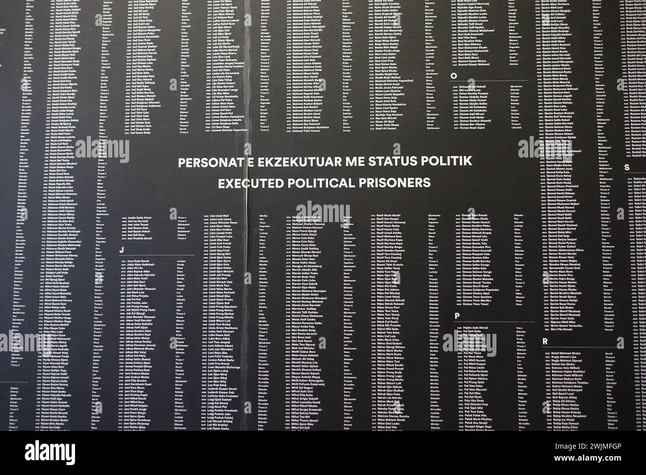 List of executed political prisoners in museum of repression, in ...