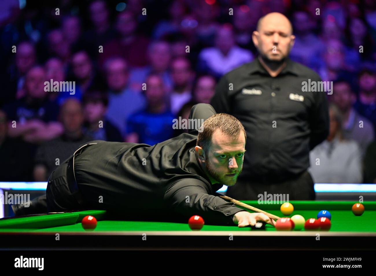 Mark Allen takes a shot, during the 2024 BetVictor Welsh Open at Venue ...