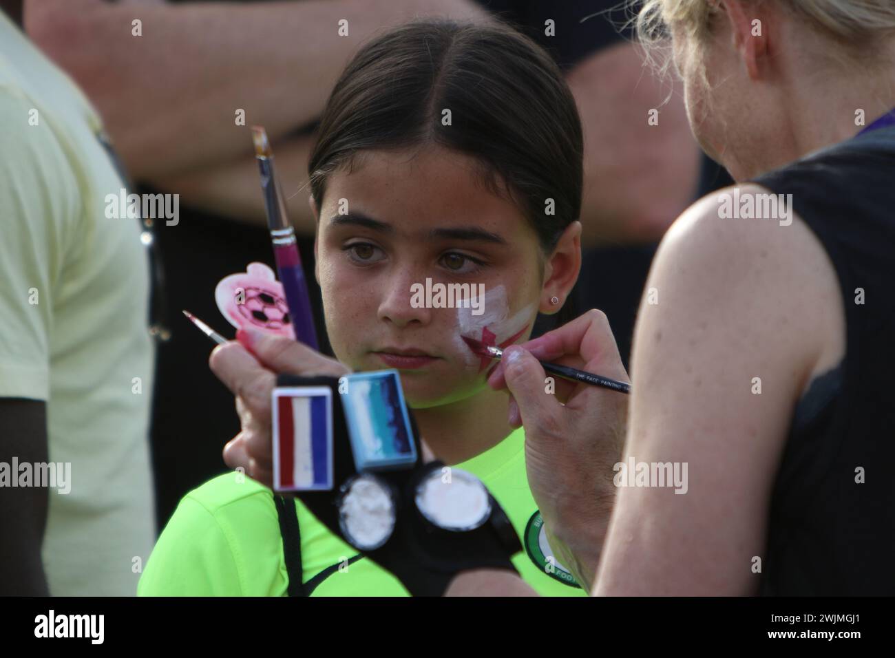 Fan has her face painted England v Norway UEFA Womens Euro Brighton ...