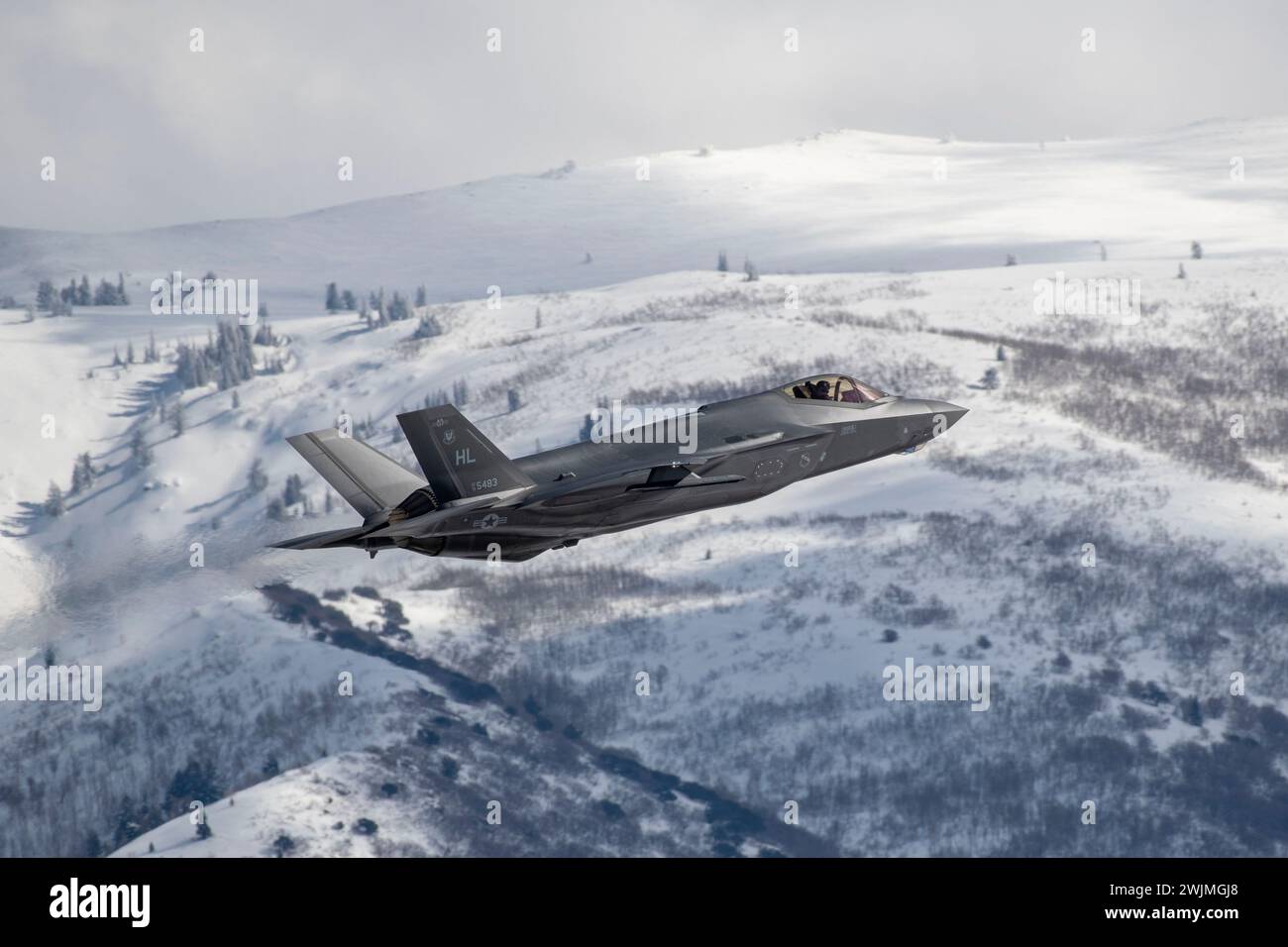 A USAF F-35A takes off from Hill Air Force Base Utah on Feb. 14, 2024. Photo by Jack Rodgers ...