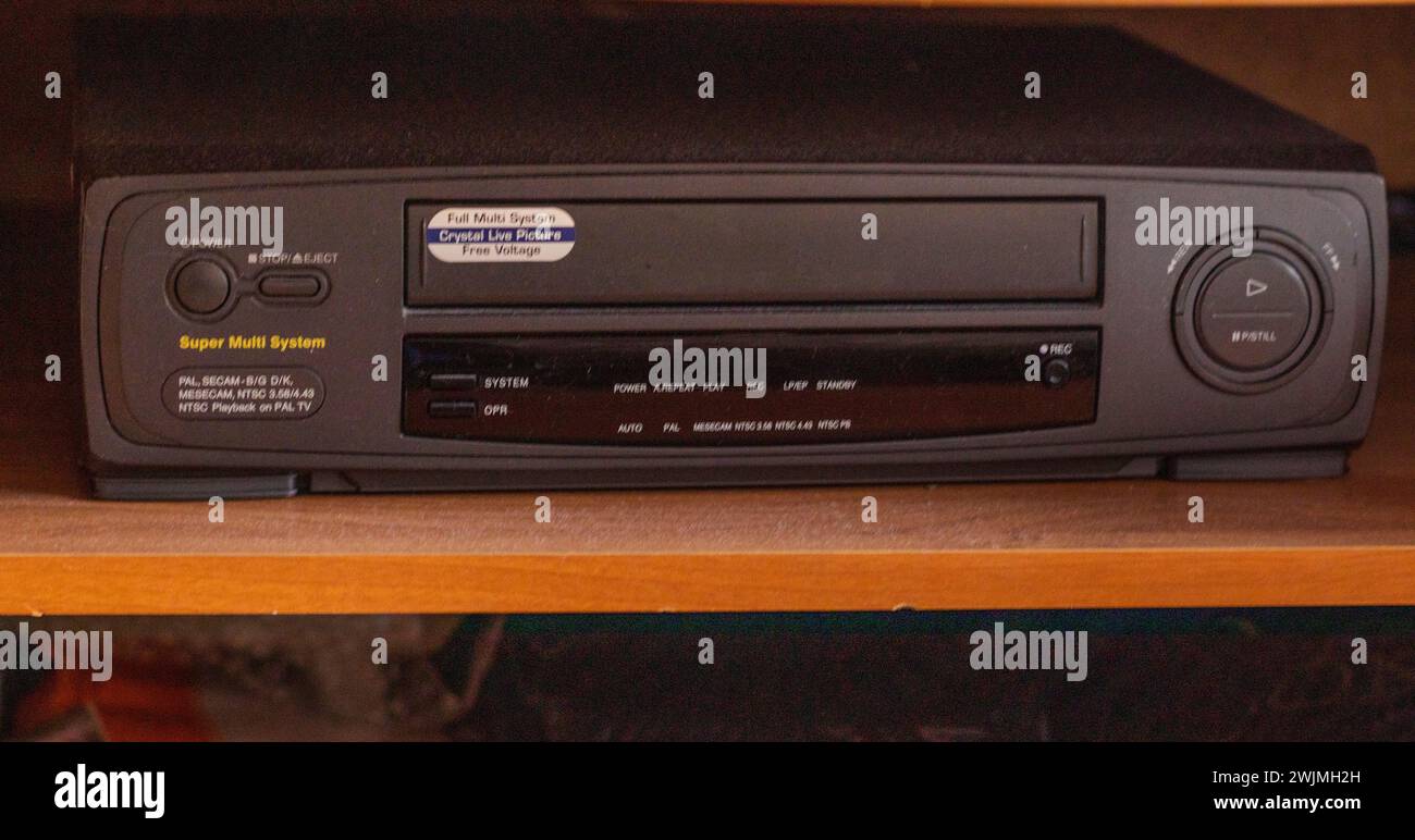 Concept shot of the old VHS player covered in dust Stock Photo - Alamy
