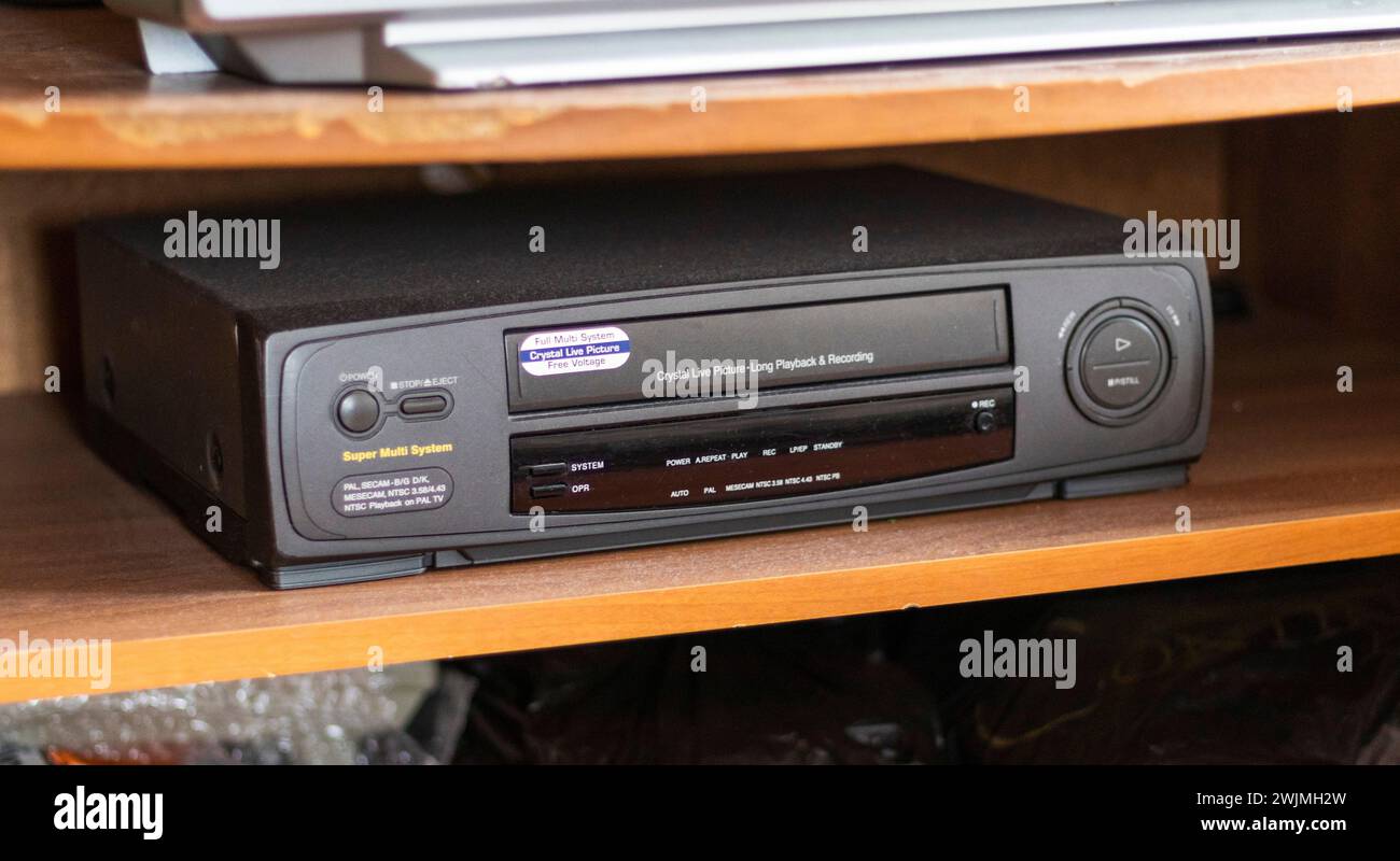 Concept shot of the old VHS player covered in dust Stock Photo - Alamy
