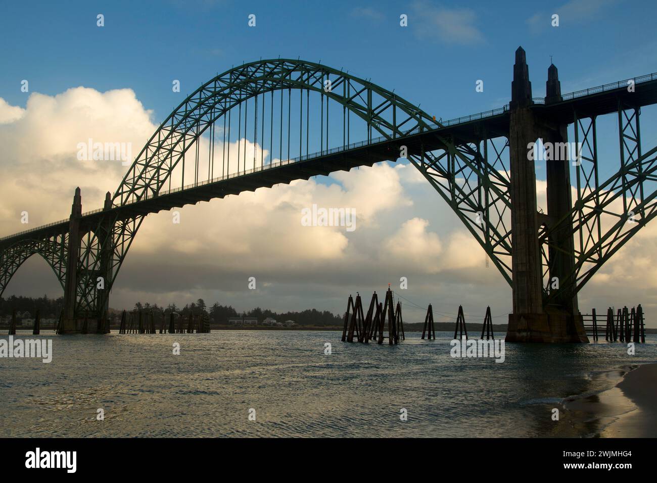 Yaquina Bay Bridge, Pacific Coast Scenic Byway, Newport, Oregon Stock ...