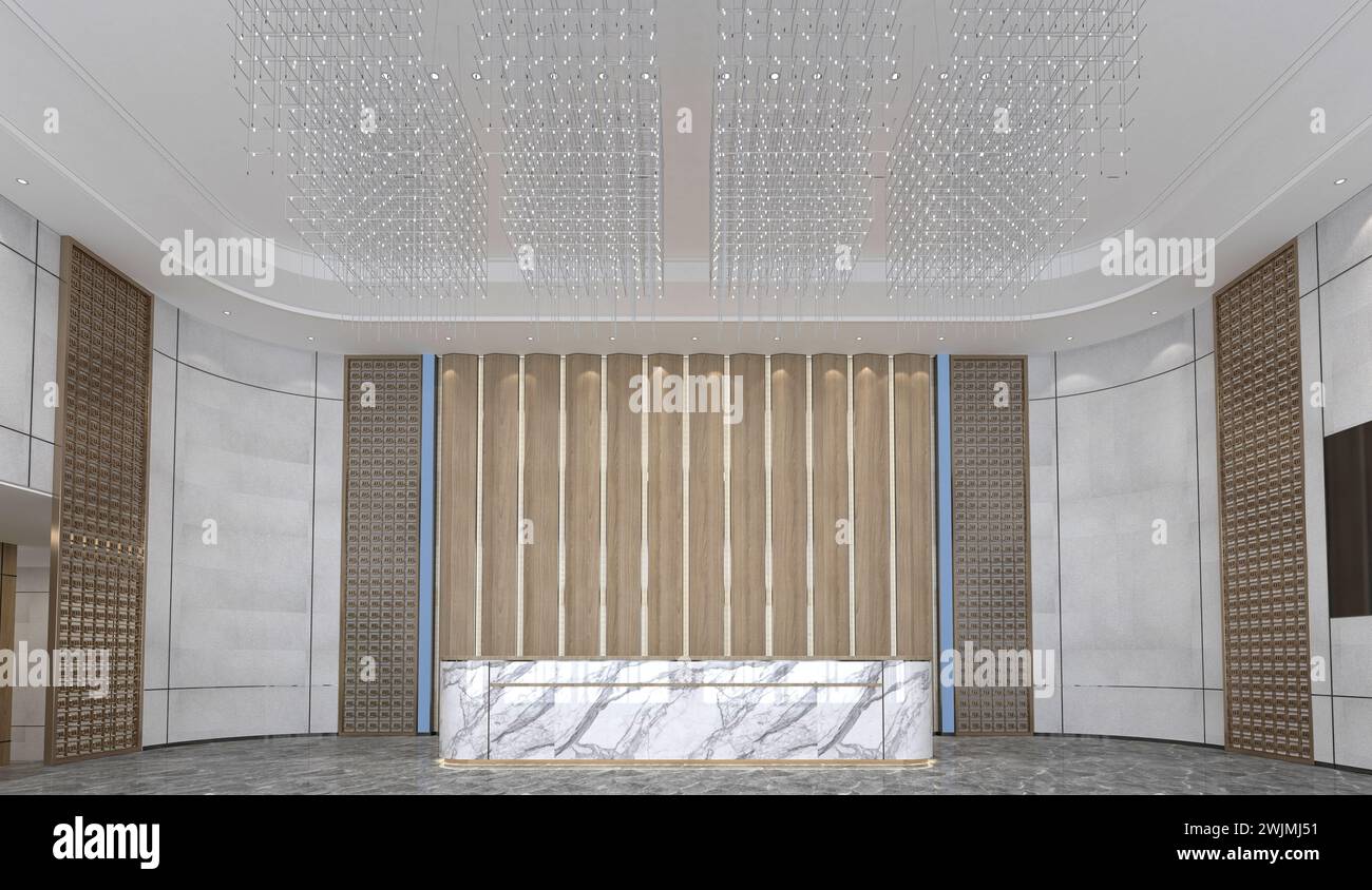 3d render of building entrance lobby interior Stock Photo - Alamy
