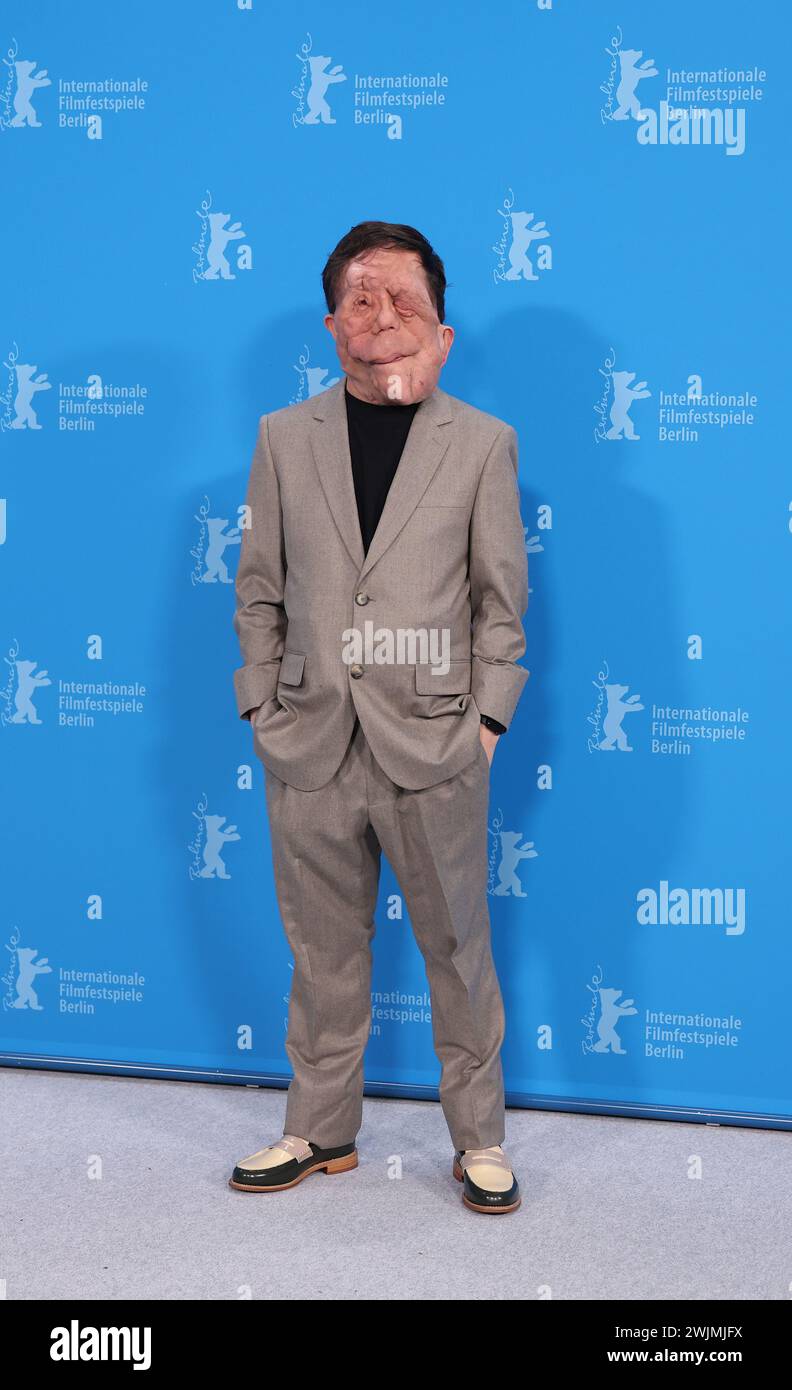 Berlin, Germany. 16th Feb, 2024. Adam Pearson, actor, arrives at the ...