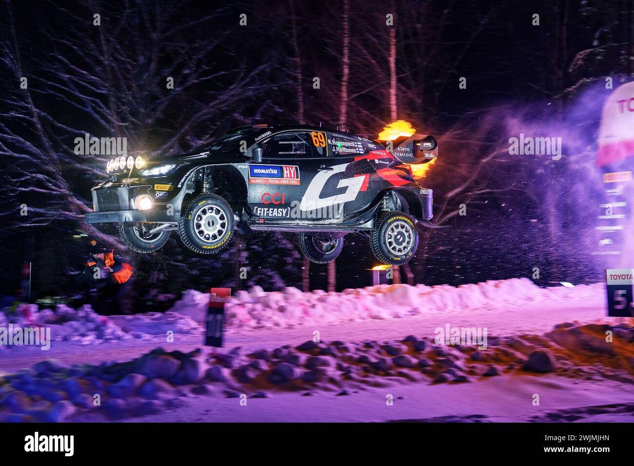 Kalle Rovanpera and Jonne Halttunen of Team Toyota Gazoo Racing WRT ...