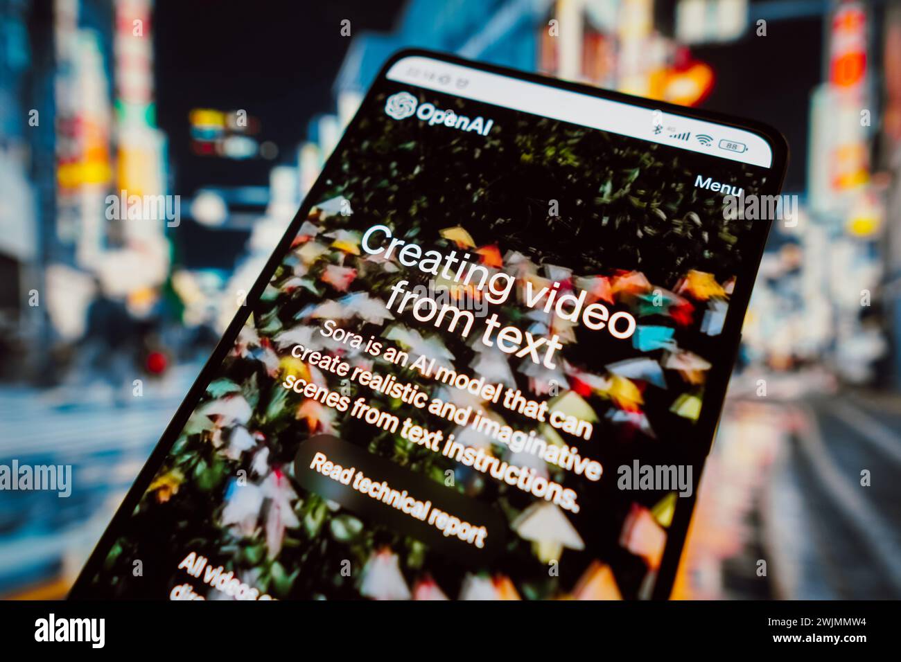 In this photo illustration, the homepage for Sora, OpenAI video ...