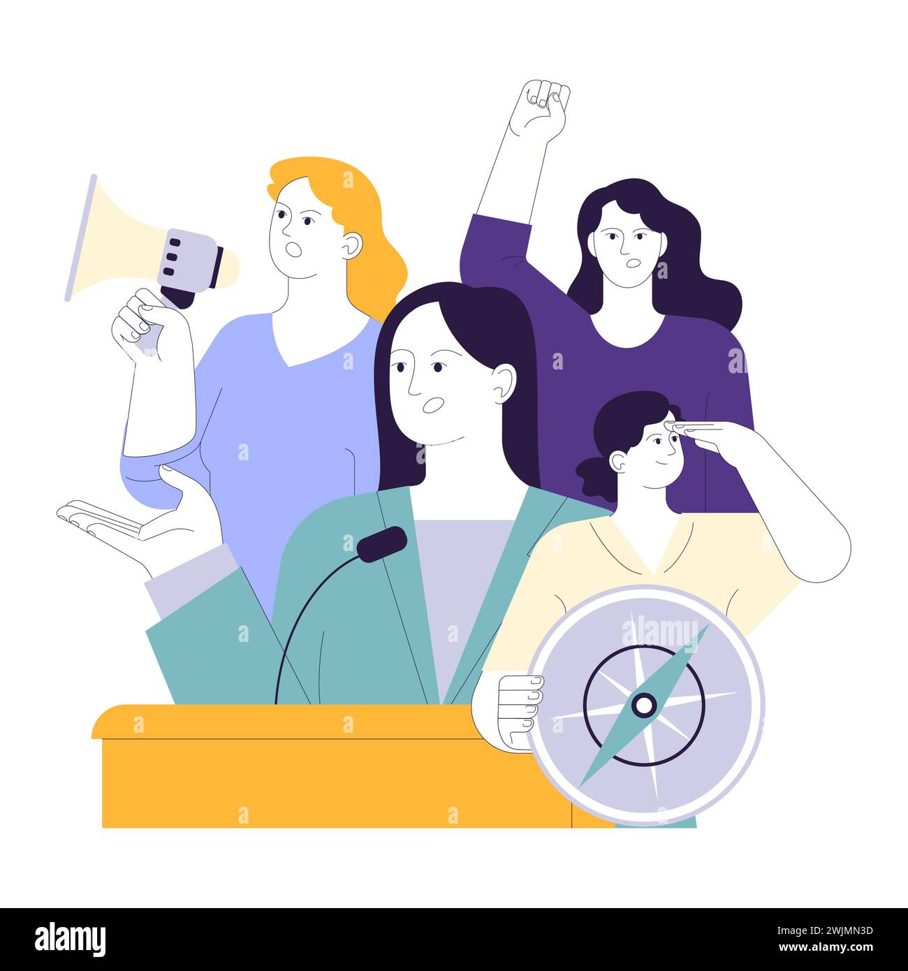 Social equity. Women represented in politics. Civil society empowering ...