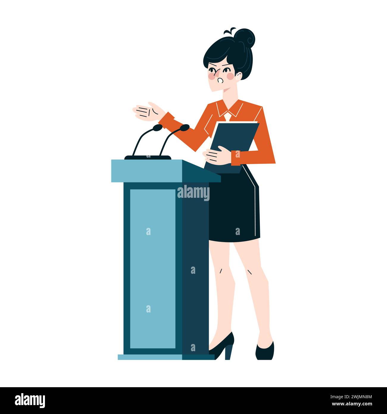 Business People concept. Confident woman leading a presentation ...
