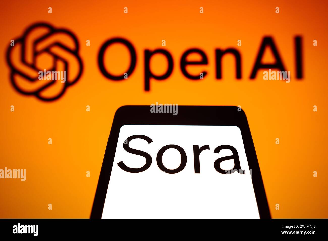 Brazil. 15th Feb, 2024. In this photo illustration, the Sora logo is ...