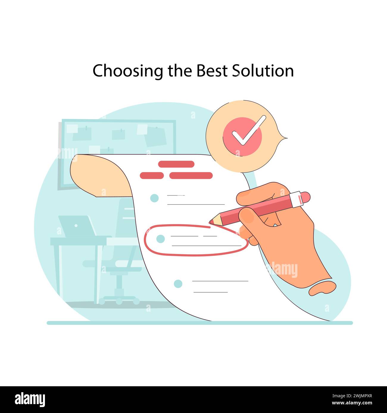 Decision-making concept. Hand marking best option out of list ... Decision-making concept. Hand marking best option out of list ...
