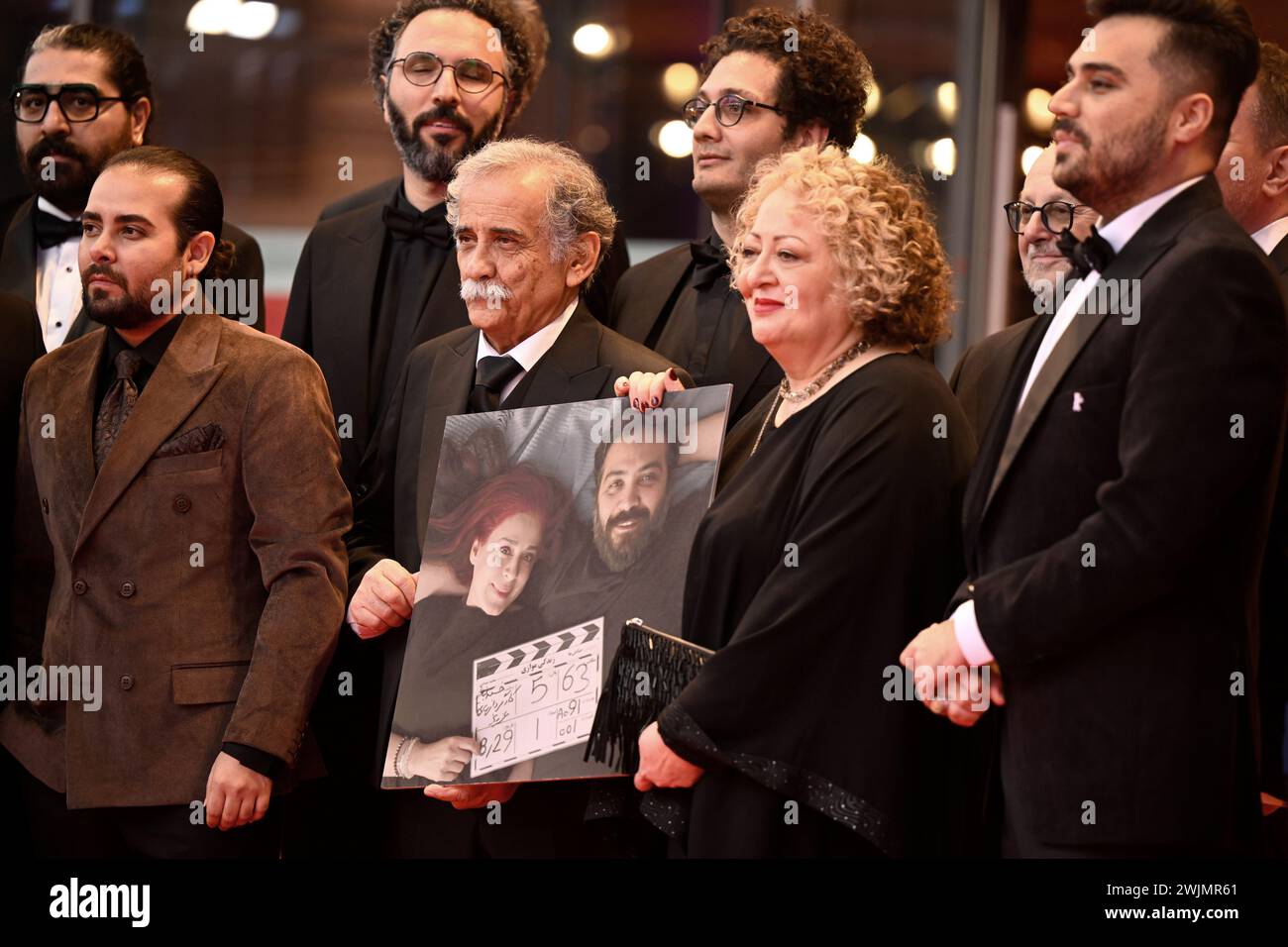 Berlin, Germany. 16th Feb, 2024. Esmaeel Mehrabi (2nd from left) and ...