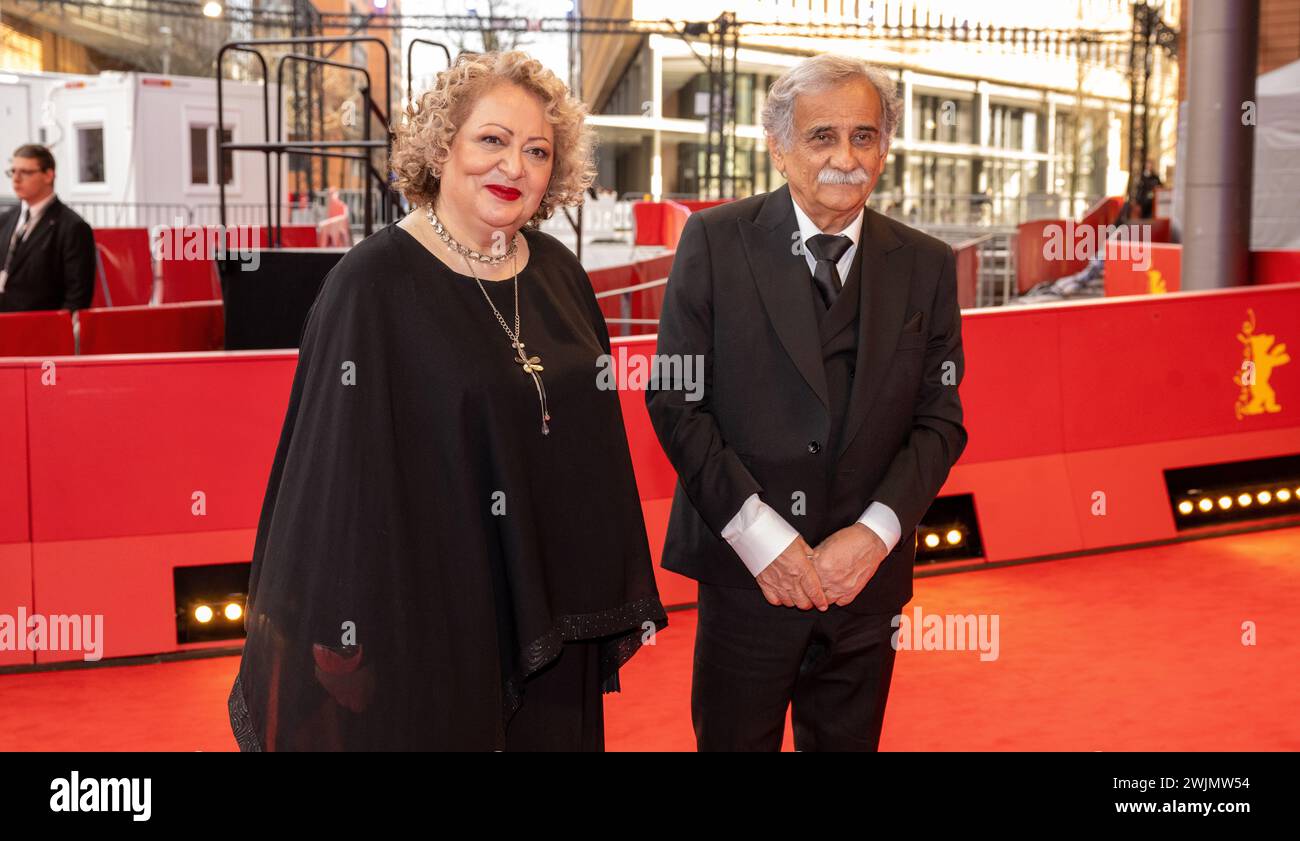 Berlin, Germany. 16th Feb, 2024. Esmaeel Mehrabi and Lily Farhadpour ...