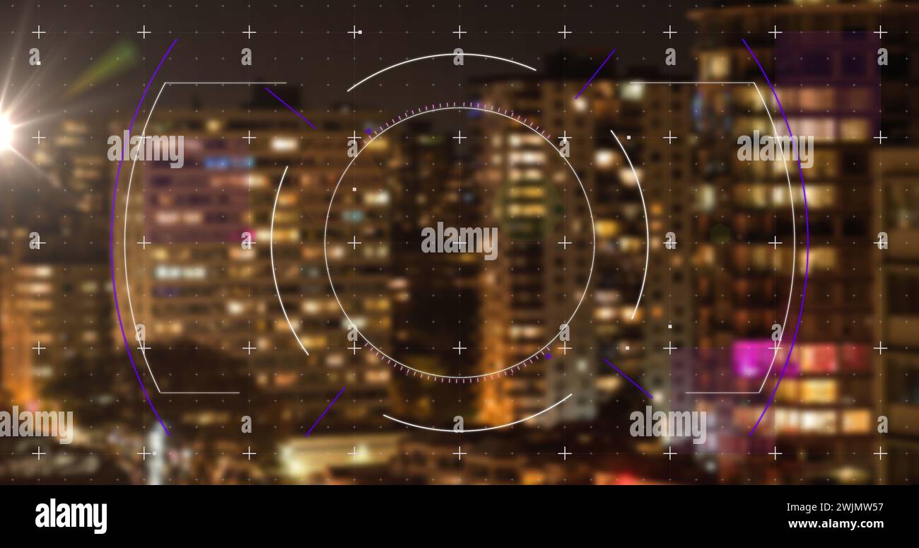 Image of data processing, cityscape and connections Stock Photo - Alamy