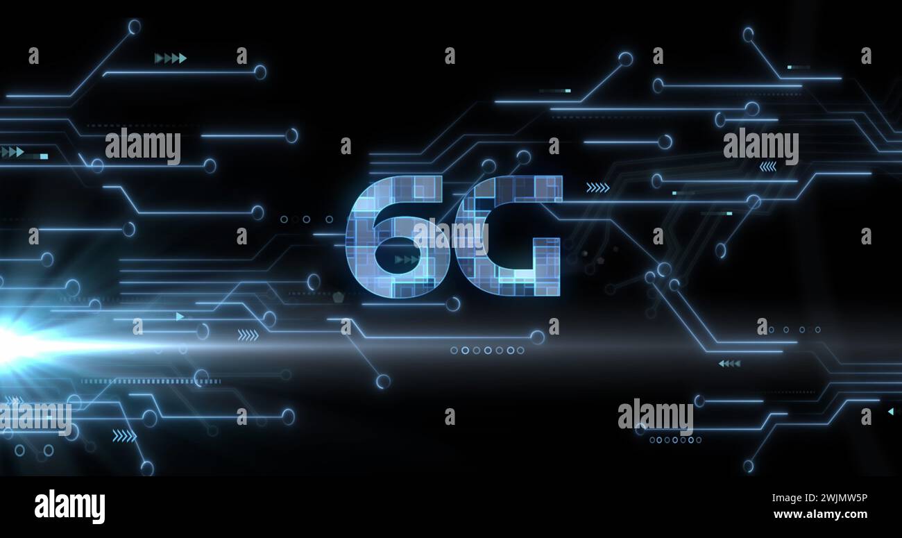 Image of 6g text and computer data processing Stock Photo - Alamy
