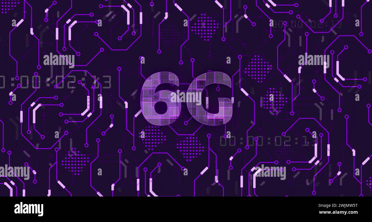 Image of 6g text and computer data processing Stock Photo - Alamy