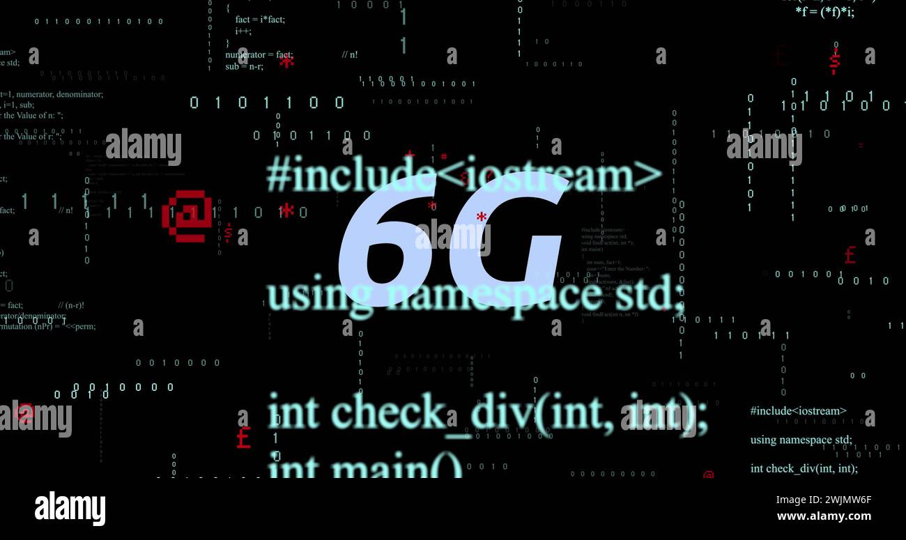 Image of 6g text and computer data processing Stock Photo - Alamy