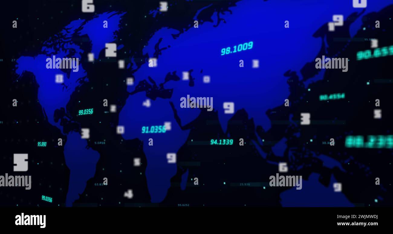 Image of digital interface with icons and data processing Stock Photo ...