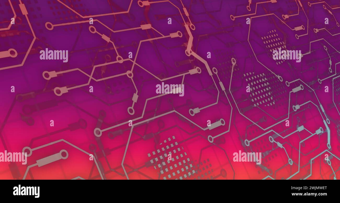 Image of connections and data processing over circuit board Stock Photo ...
