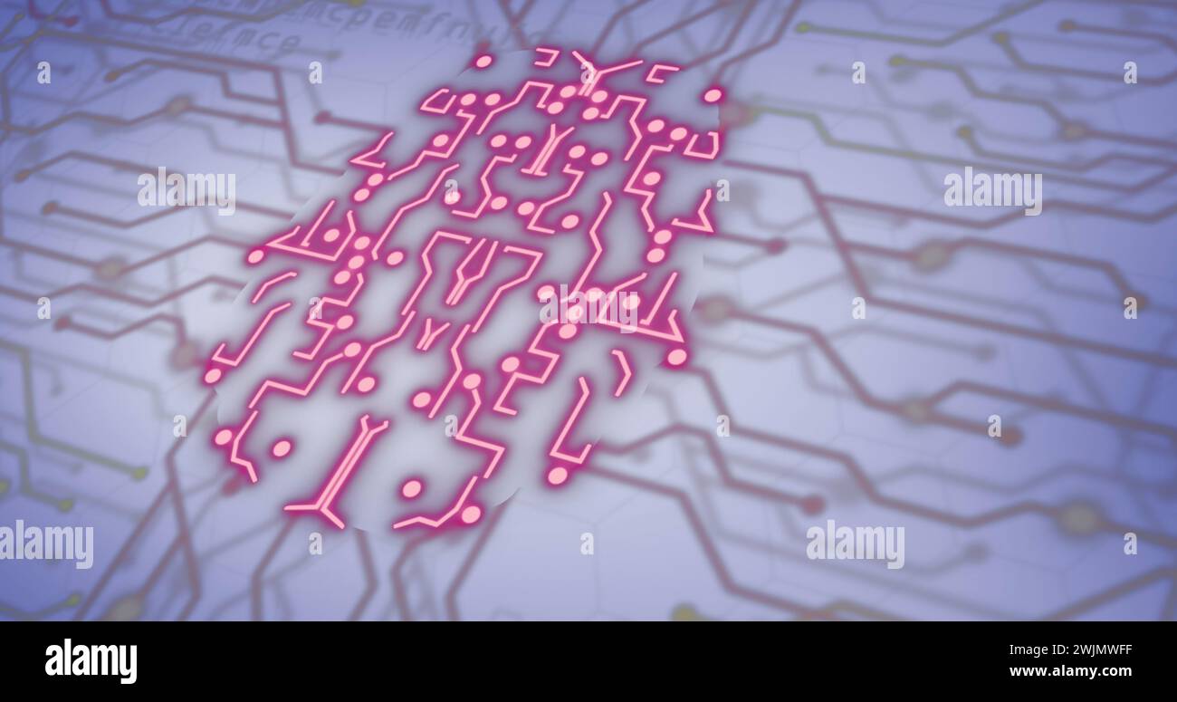 Image Of Human Brain Connections And Data Processing Over Circuit