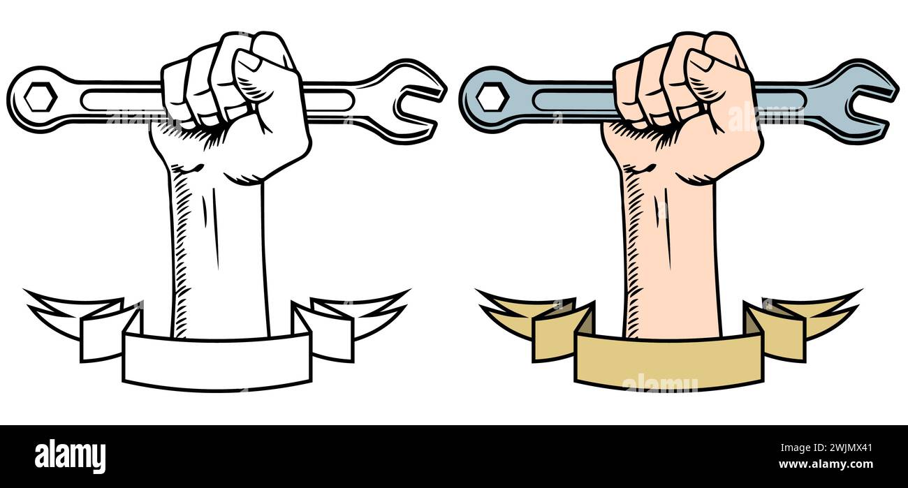 Arm holding wrench hi-res stock photography and images - Alamy