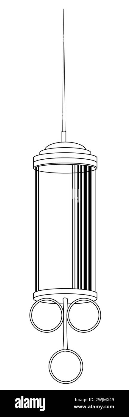 Vintage Old Style Medical Syringe Stock Photo - Alamy