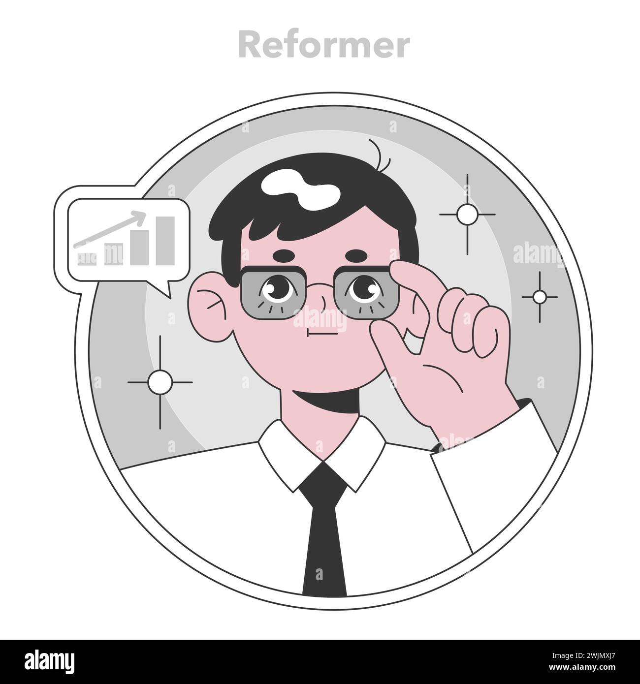 Enneagram Reformer type illustration. A principled, purposeful ...
