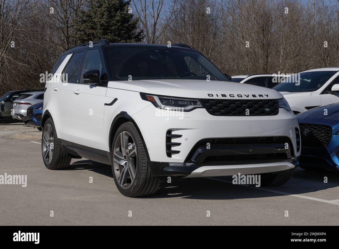 Indianapolis - February 11, 2024: Land Rover Discovery display at a ...