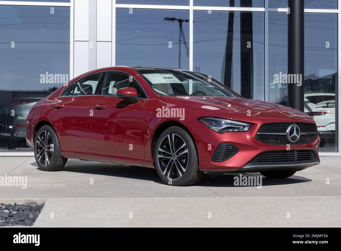 Indianapolis - February 11, 2024: Mercedes Benz CLA250 4Matic display ...