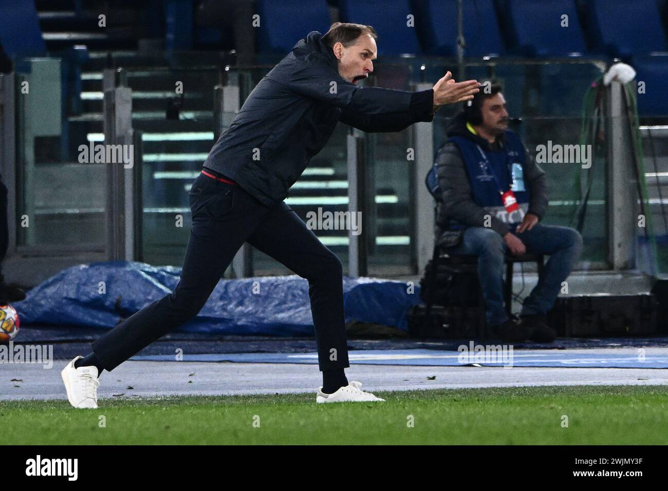 Thomas Tuchel head coach of FC Bayern Munchen gestures during between ...