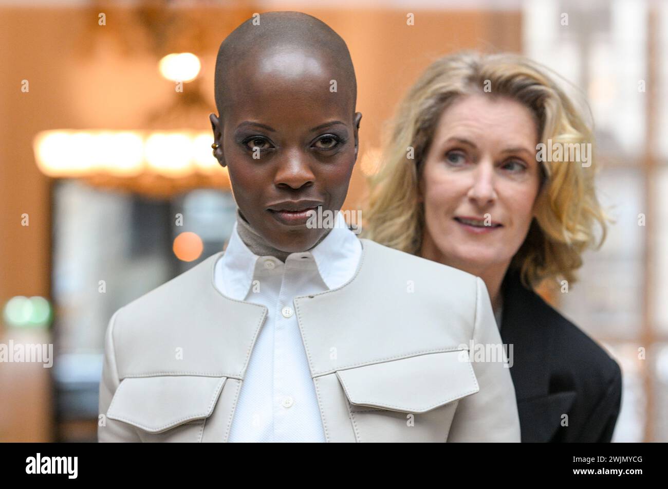 Berlin, Germany. 16th Feb, 2024. Florence Kasumba (l) and Maria ...