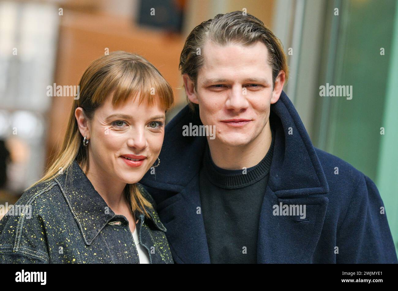 16 February 2024, Berlin: Jella Haase and Max von der Groeben at the ...